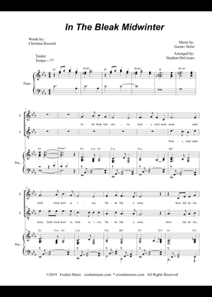 In The Bleak Midwinter Sheet Music for Soprano, Alto, Tenor, Bass voice ...