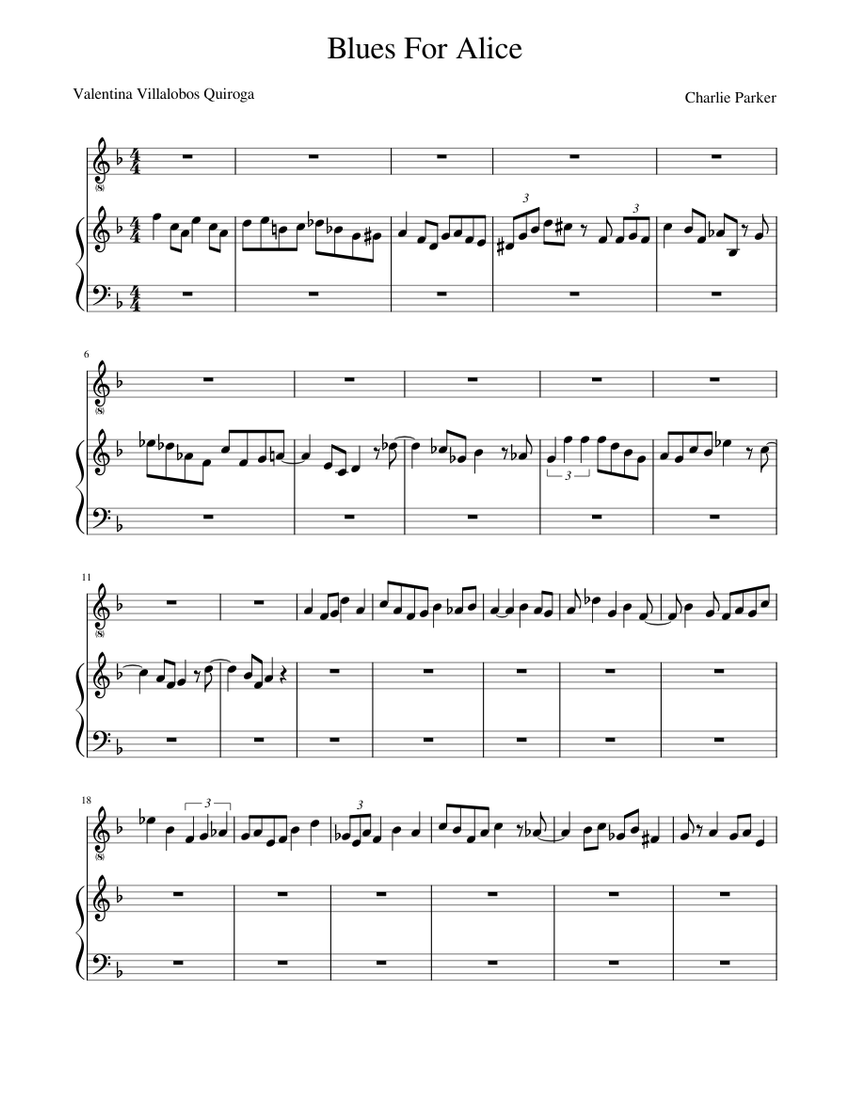 Blues For Alice Sheet music for Piano, Vocals (Piano-Voice) | Musescore.com