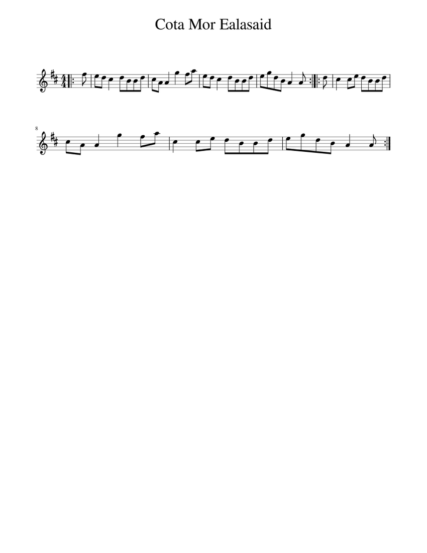 Cota Mor Ealasaid Sheet music for Piano (Solo) Easy | Musescore.com