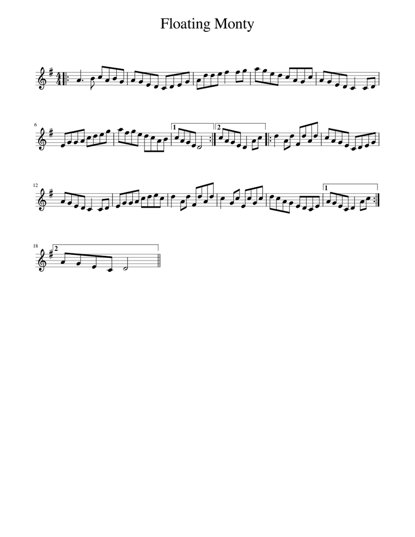 Floating Monty Sheet music for Piano (Solo) Easy | Musescore.com