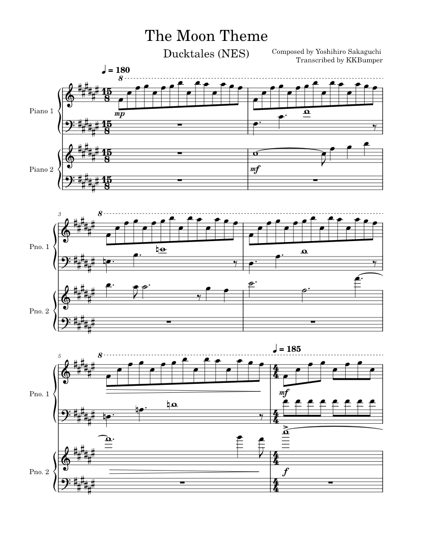 The Moon Theme Sheet music for Piano (Piano Duo) | Musescore.com