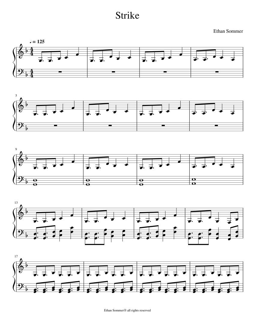 Strike Sheet music for Piano (Solo) Easy | Musescore.com