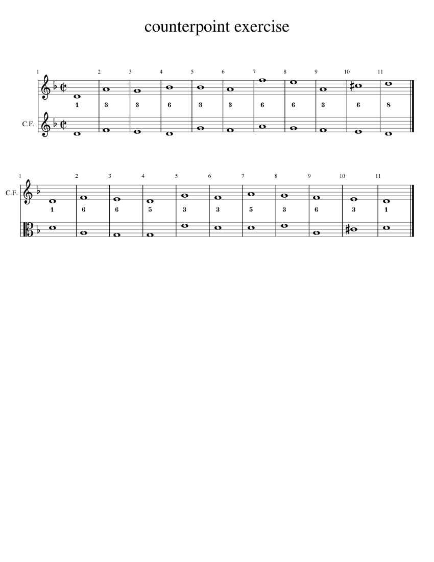 counterpoint exercise Sheet music for Piano (Solo) Easy | Musescore.com