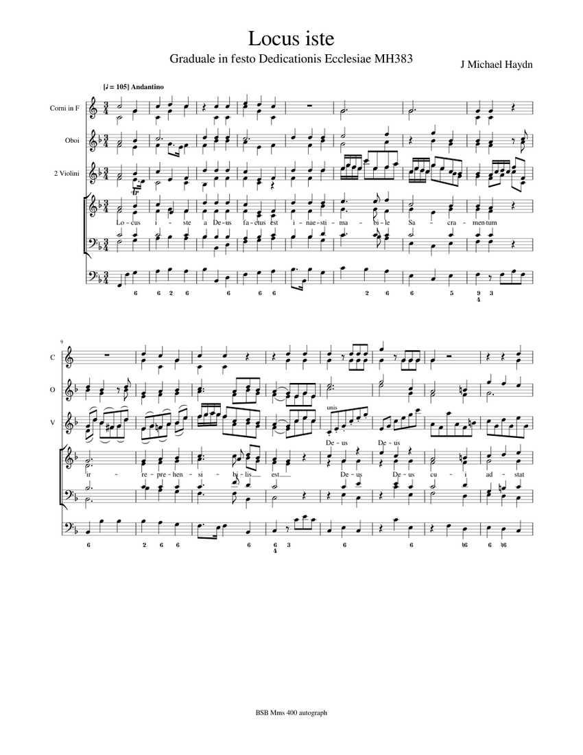 Locus iste - Johann Michael Haydn Sheet music for Trombone, Alto, Tenor ...