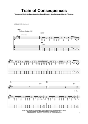 megadeth sweating bullets tab