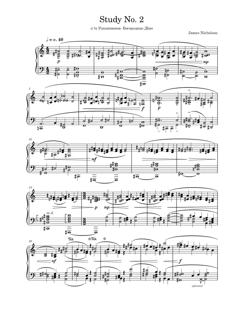 Study No. 2 - piano tutorial