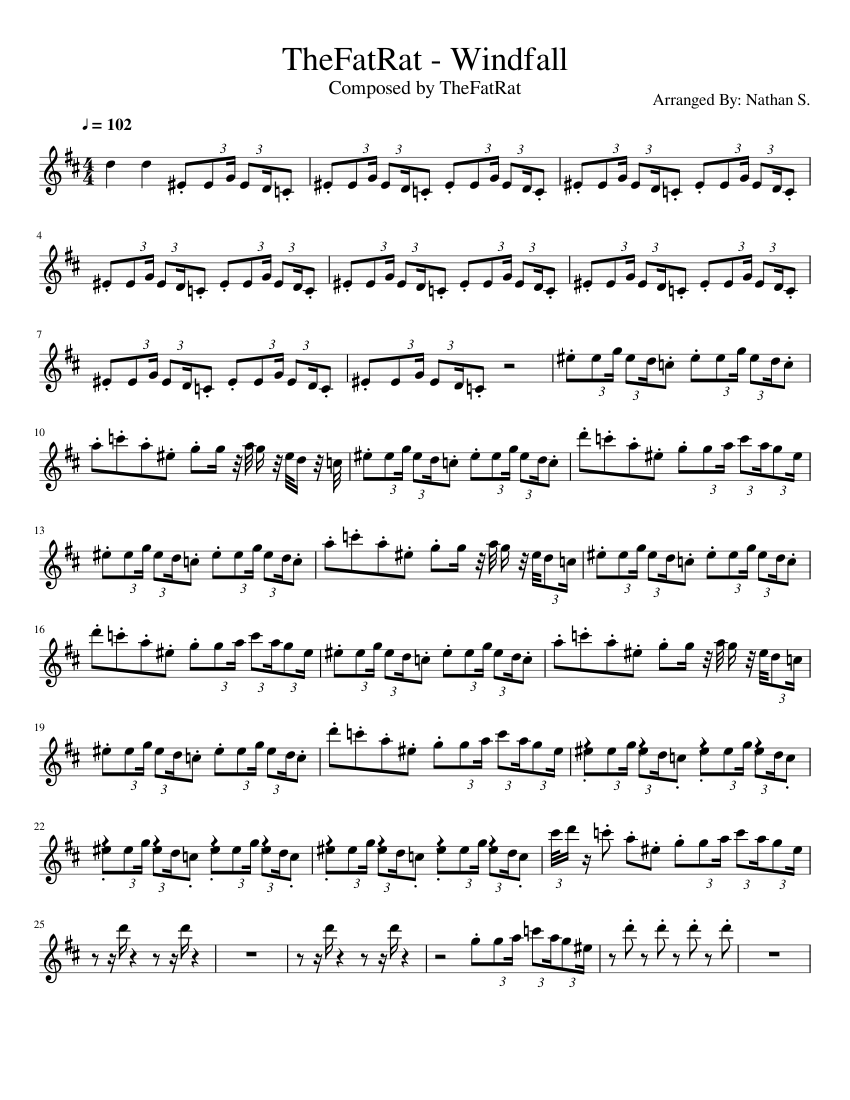 TheFatRat - Windfall Sheet music for Clarinet in b-flat (Solo ...