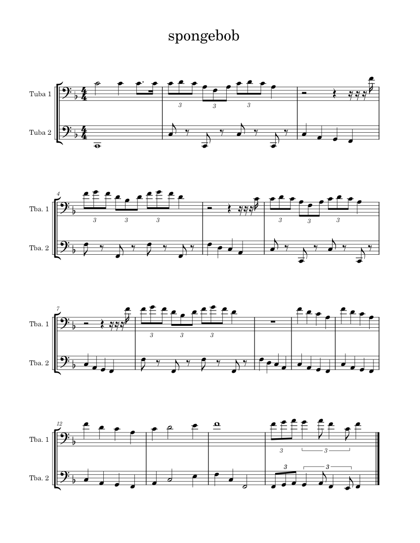 Spongebob squarepants theme – Misc Cartoons spongebob Sheet music for ...