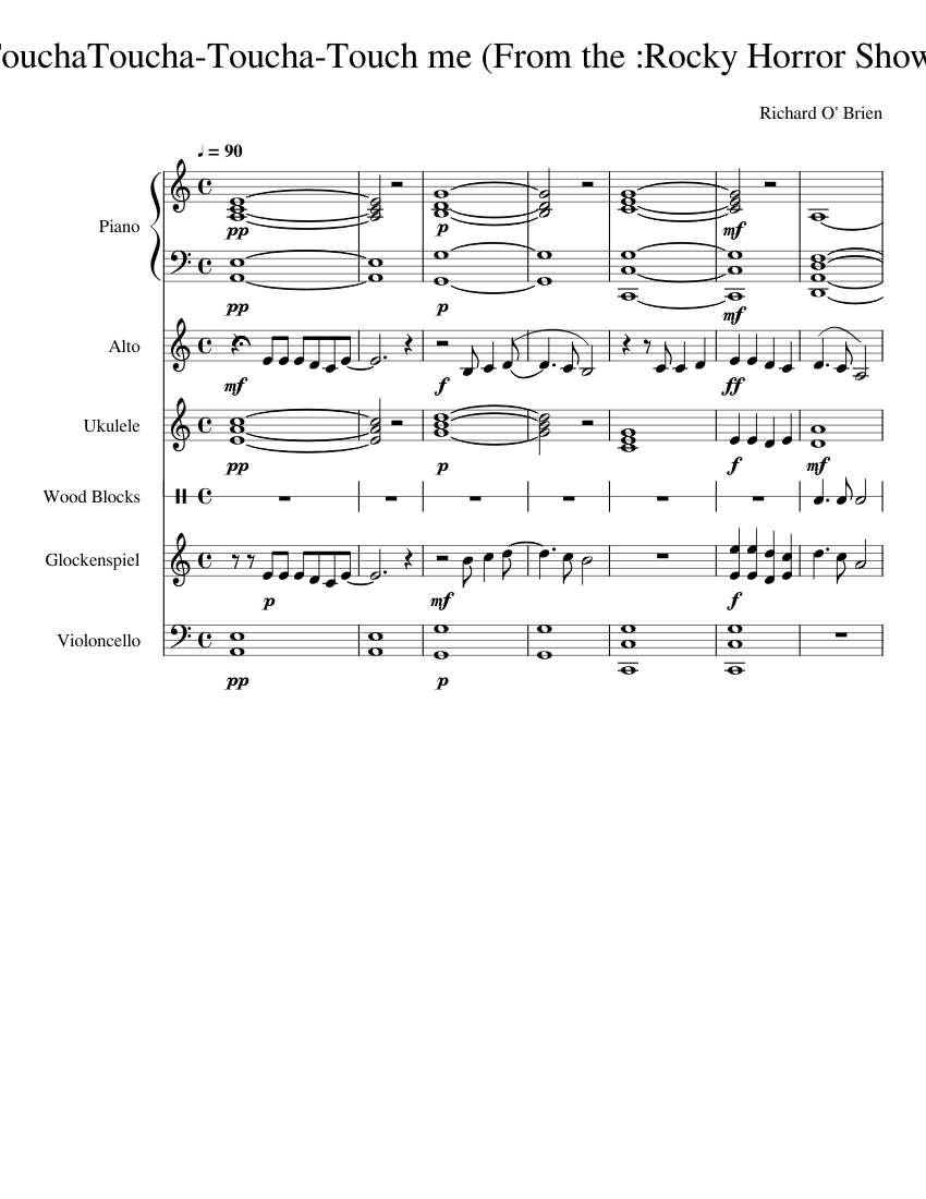 TouchaToucha-Toucha-Touch me From the Rocky Horror Show Sheet music for ...