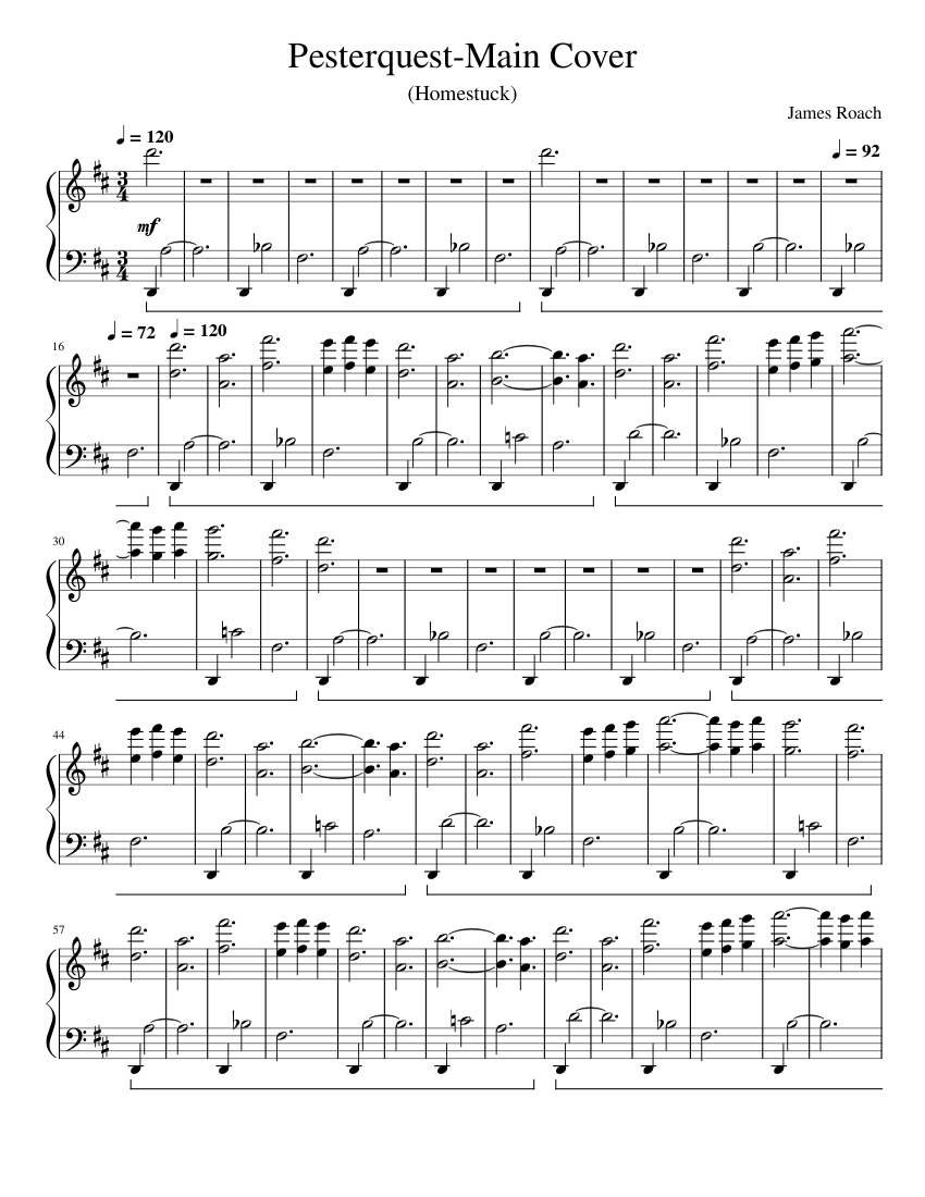 Pesterquest-Main Cover Sheet music for Piano (Solo) Easy | Musescore.com