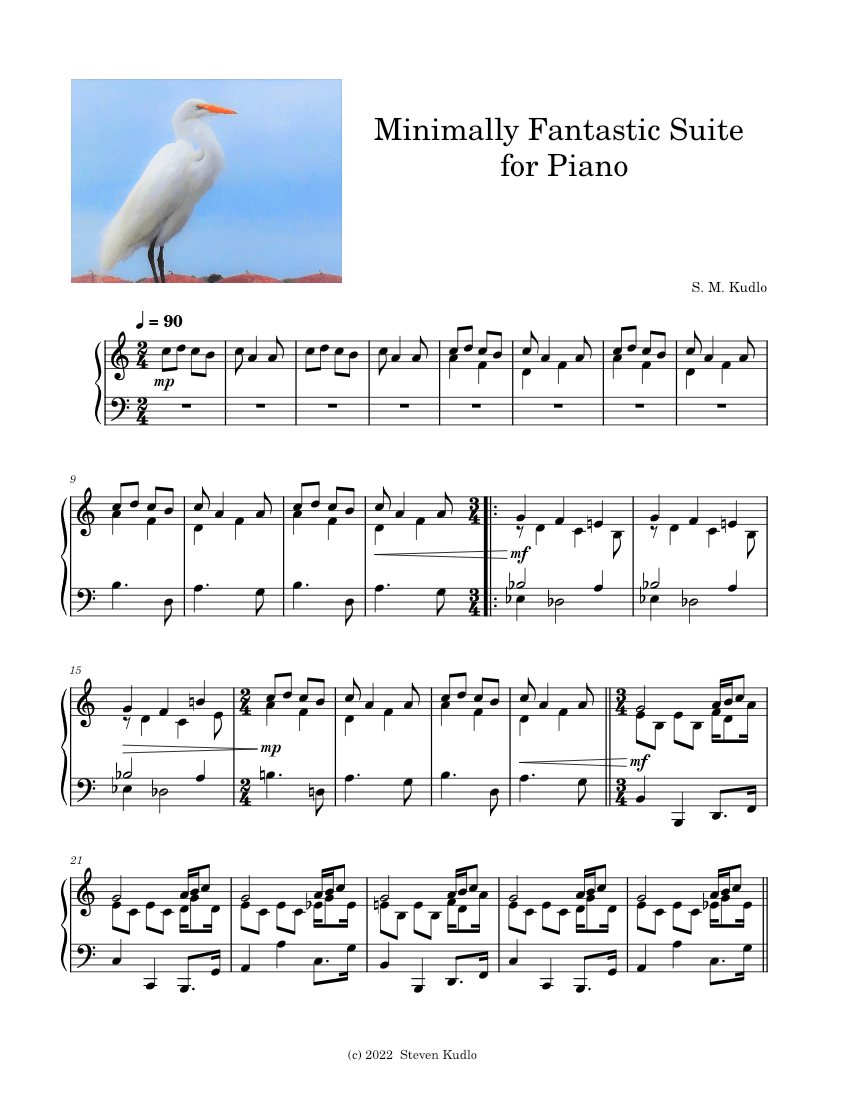 Minimally Fantastic Suite for Piano Sheet music for Piano (Solo) | Musescore.com