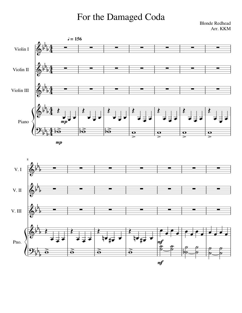 Evil Morty Theme For the Damaged Coda Sheet music for Piano, Violin ...