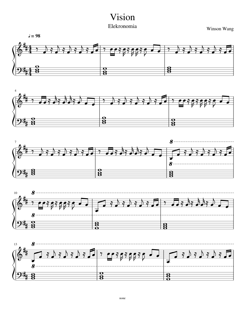 Vision Sheet music for Piano (Solo) Easy | Musescore.com
