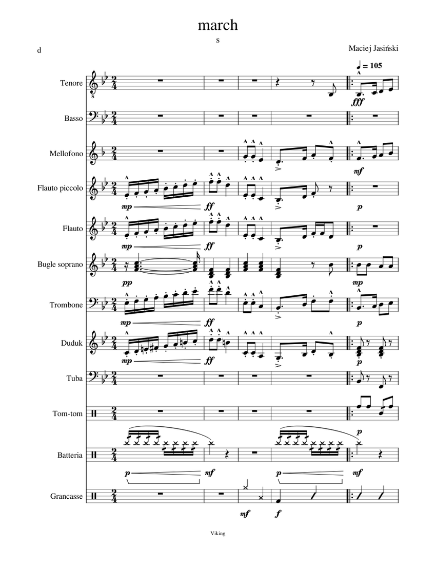 marsz Sheet music for Trombone, Tenor, Bass voice, Tuba & more ...