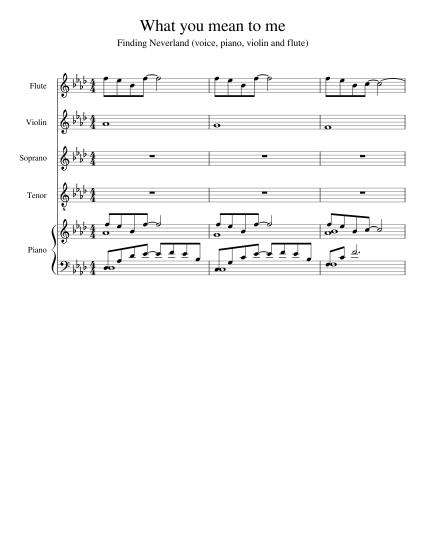 What you mean to me Sheet Music for Piano, Soprano, Tenor, Flute & more ...