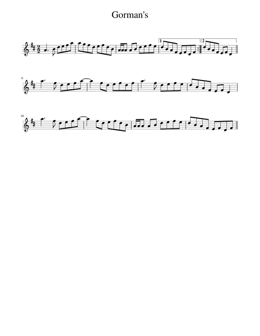 Gorman's Sheet music for Piano (Solo) | Musescore.com