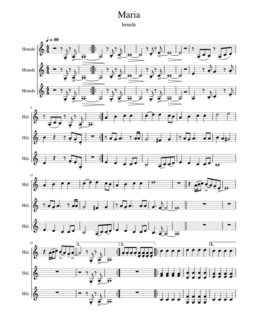 Maria Sheet music for Violin (Mixed Trio) | Musescore.com