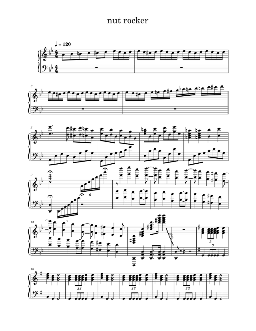 NUT ROCKER – Robert Wells Sheet Music for Piano (Solo) | MuseScore.com