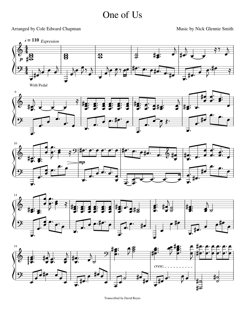 One_of_Us Sheet music for Piano (Solo) Easy | Musescore.com