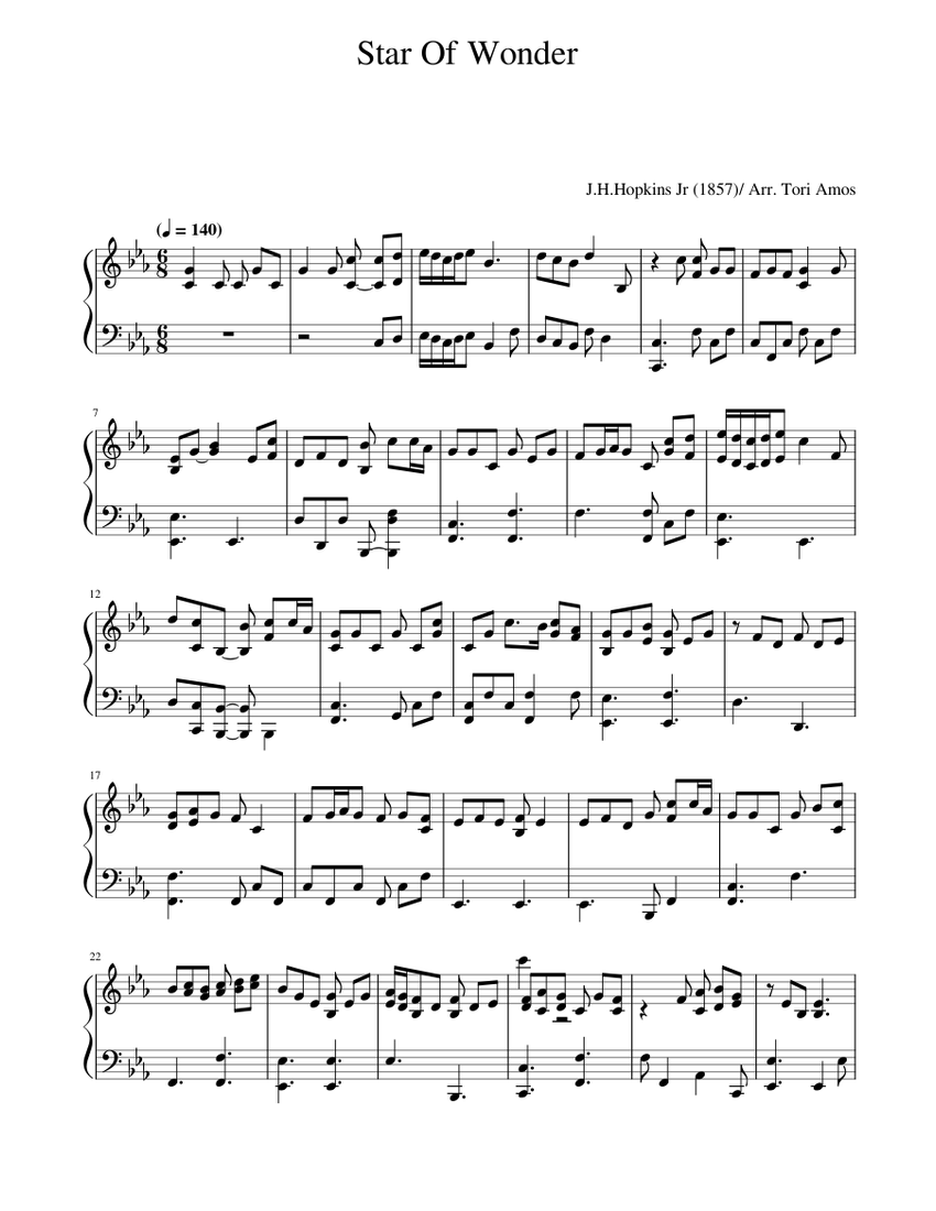 Star of wonder – Tori Amos Sheet music for Piano (Solo) | Musescore.com