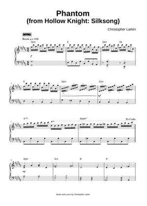 Phantom – Christopher Larkin (Hollow Knight: Silksong) for Piano Solo Sheet Music for Piano ...