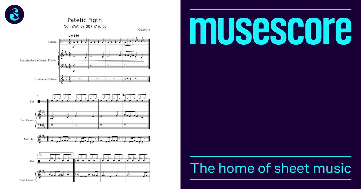 Patetic Figth – Oztercito Sheet Music for Guitar, Drum group ...