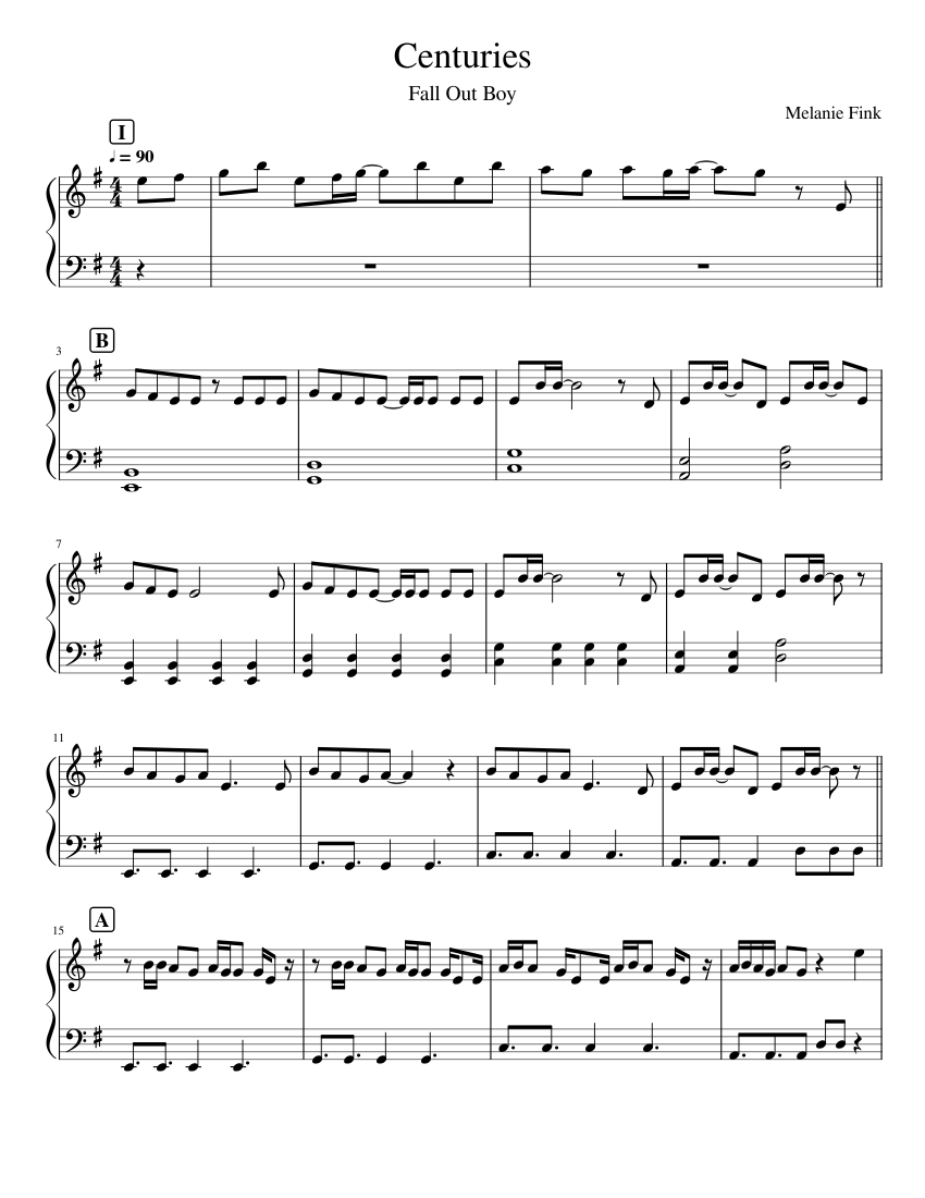 Centuries Sheet music for Piano (Solo) | Musescore.com