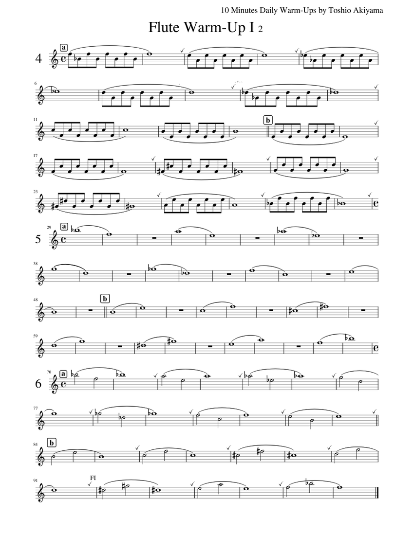 flute worm-up i 2 Sheet music for Flute (String Methods & Exercises ...