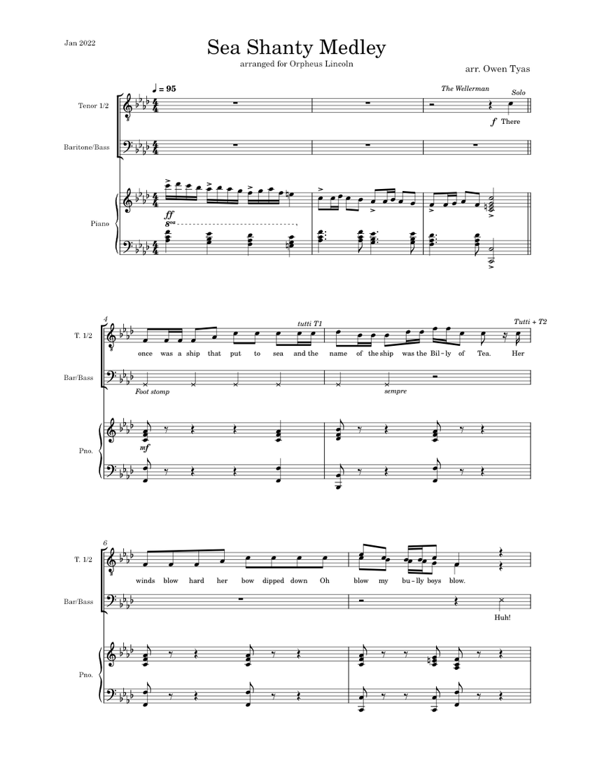 Sea Shanty Medley – Misc Traditional A Sea Shanty Medley - arr. Owen ...