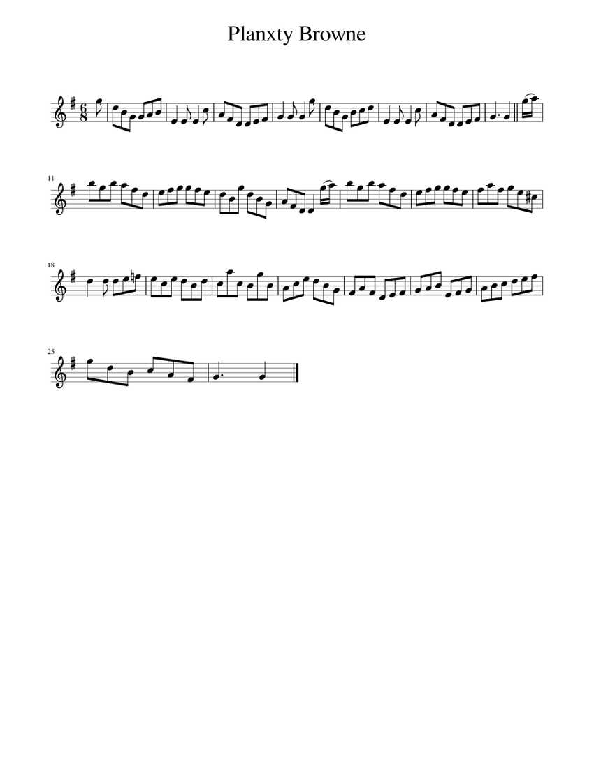 Planxty Browne Sheet music for Piano (Solo) | Musescore.com
