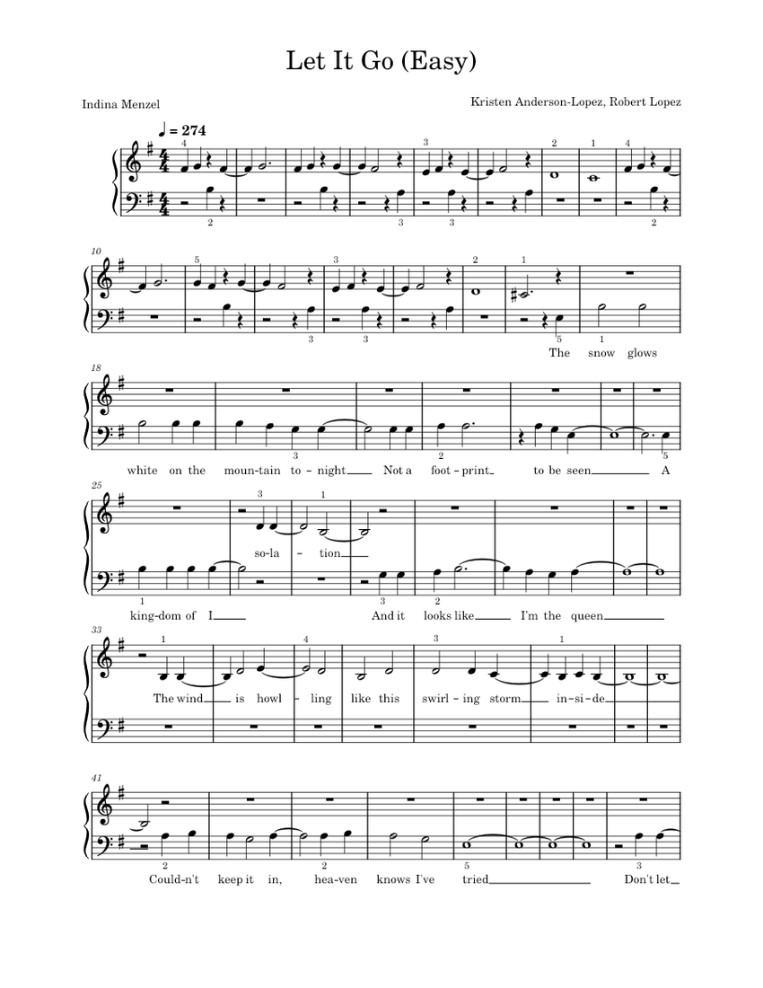 Let It Go – Frozen Sheet music for Piano (Solo) | Musescore.com