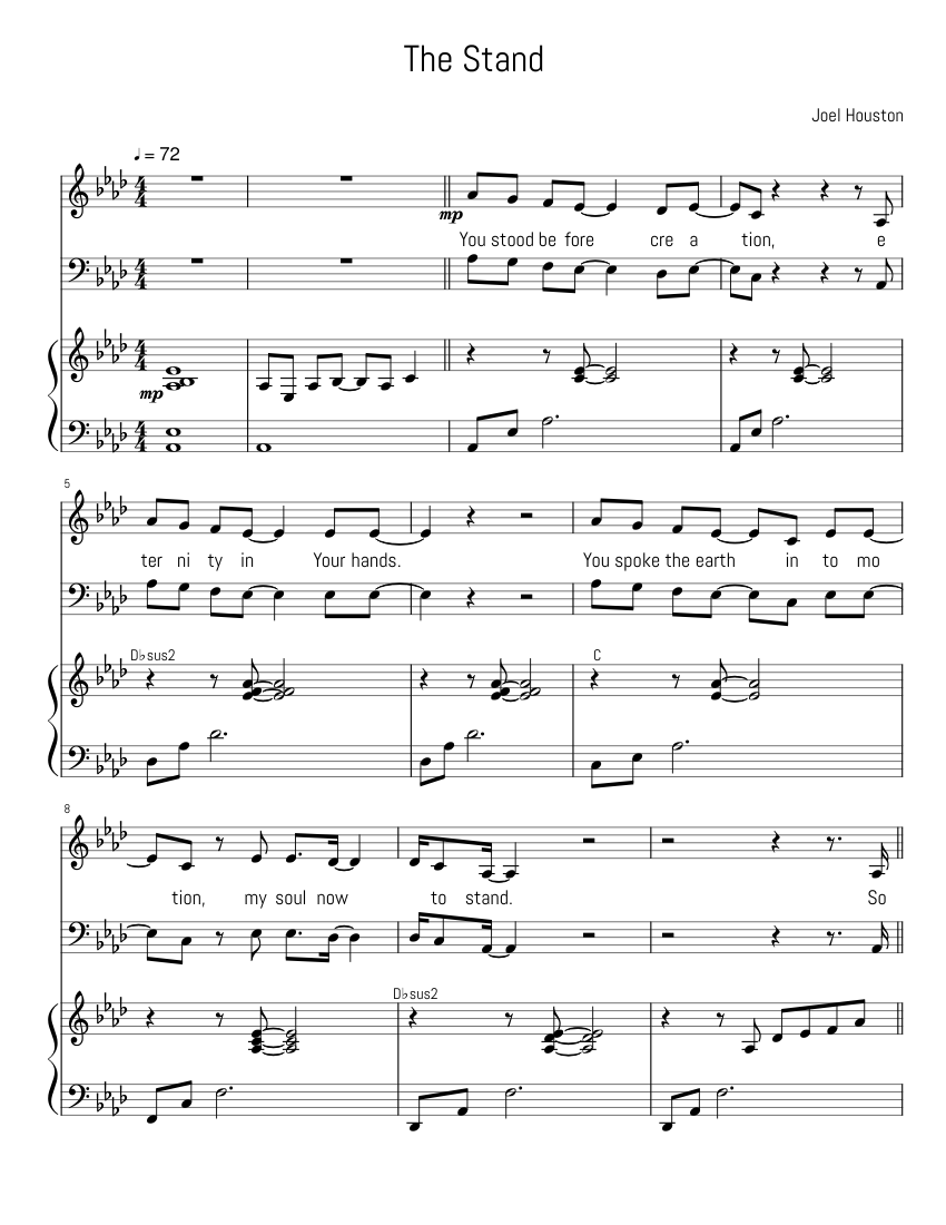 The Stand Sheet Music with Chords for Piano, Vocals (Piano-Voice ...