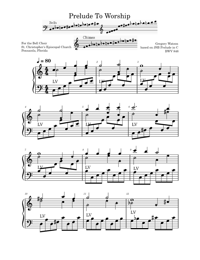 Bach's Prelude in C – Johann Sebastian Bach Sheet music for Piano ...
