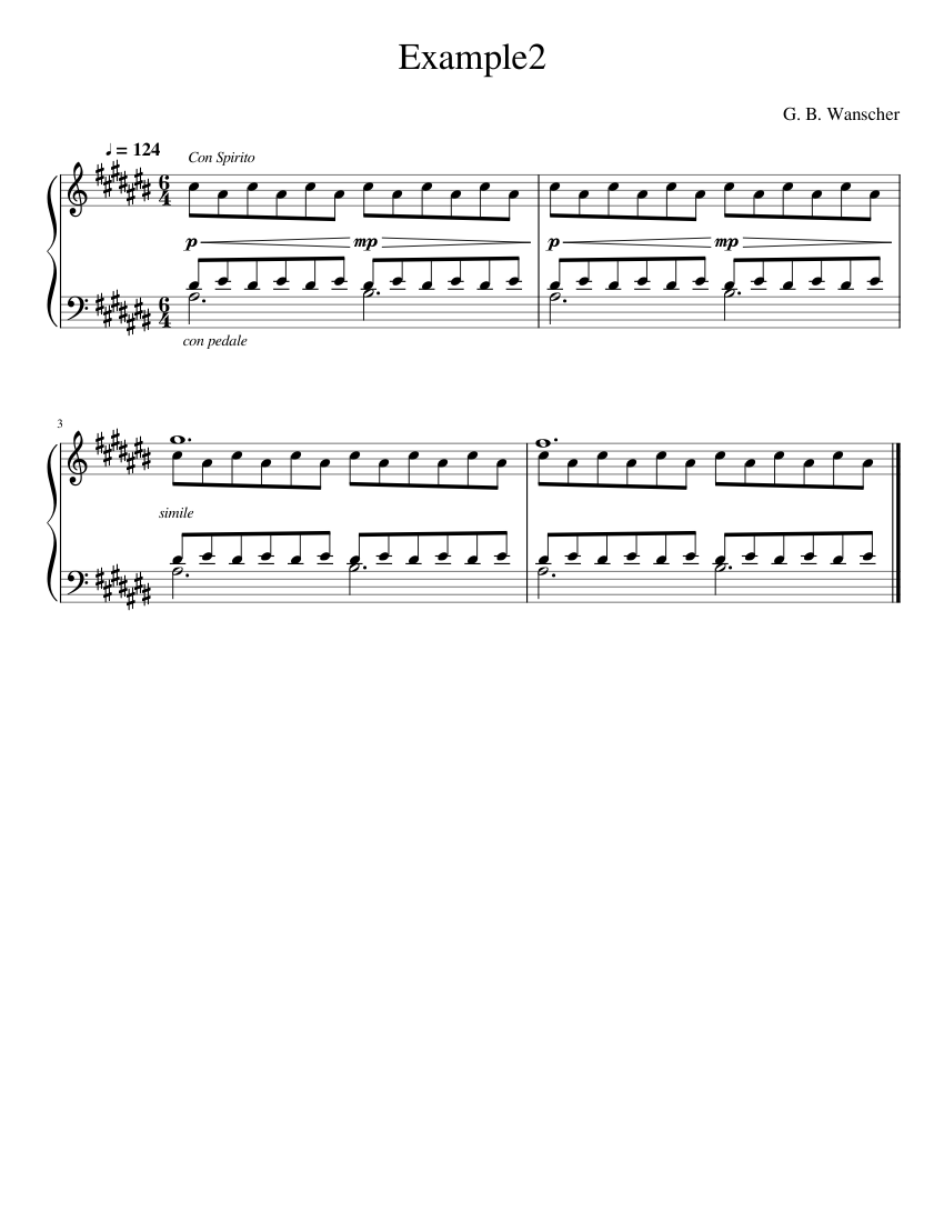 Example2 Sheet music for Piano (Solo) Easy | Musescore.com