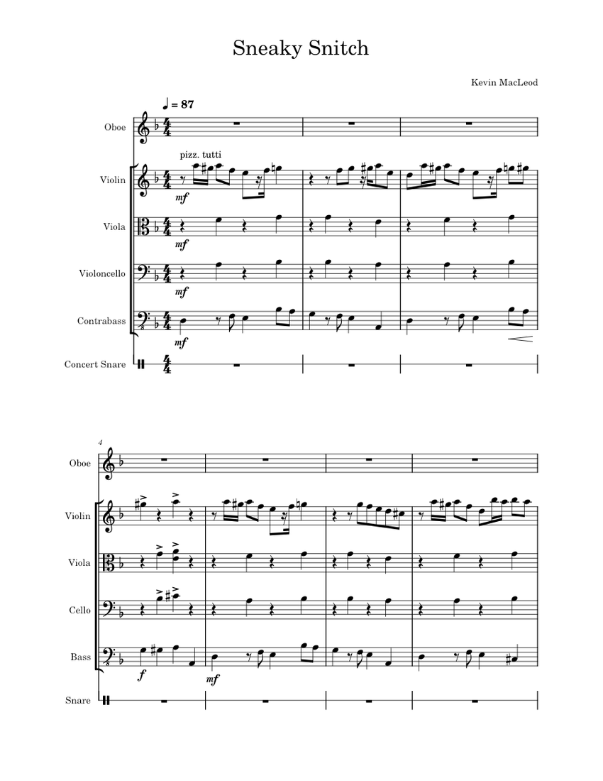 Sneaky Snitch – Kevin MacLeod - piano tutorial