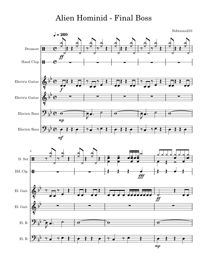 Alien Hominid - Final Boss – Matt Harwood Alien Hominid - Final Boss Sheet Music for Guitar ...