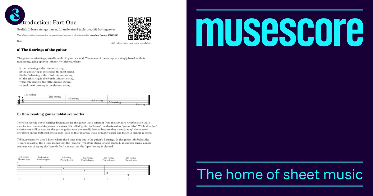 Introduction: Part One [STP.DAF] Sheet music for Guitar (Solo ...