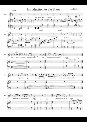 Introduction to the Snow - Miracle Musical Sheet Music for Piano, Tenor ...