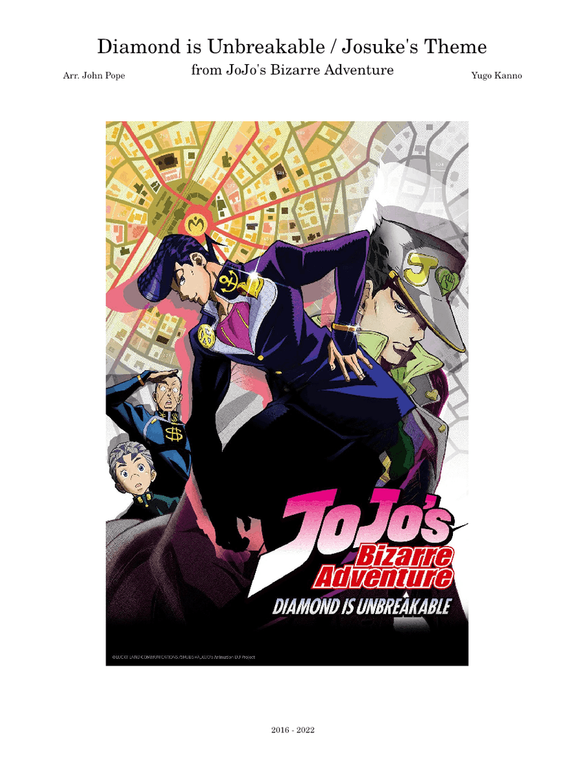 Diamond is Unbreakable / Josuke's Theme Sheet Music for Piano ...