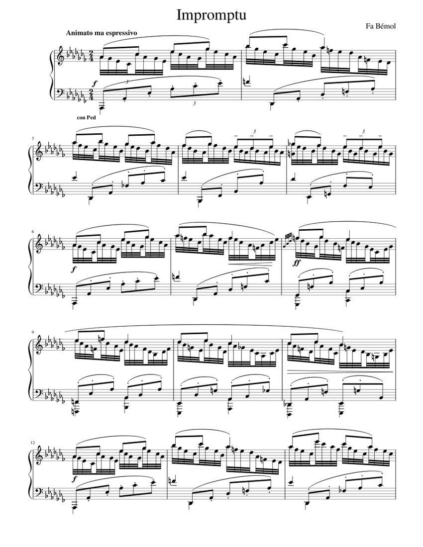 Impromptu - Composition (Youtube video in description) Sheet music for ...