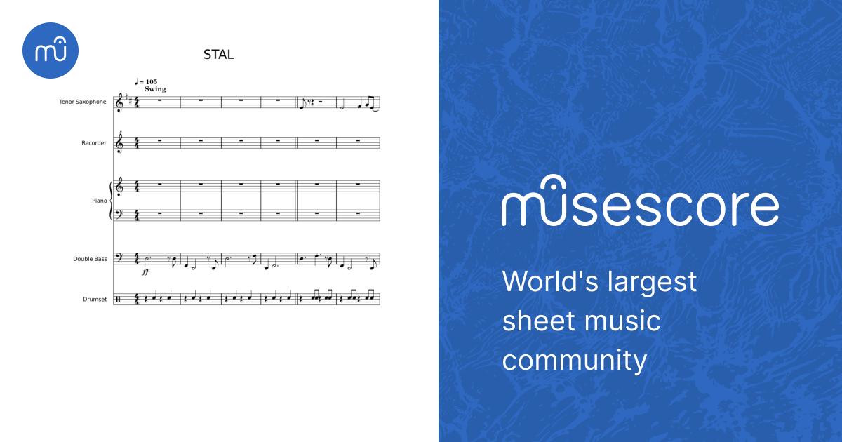 STAL Sheet music for Piano, Saxophone tenor, Contrabass, Drum group ...