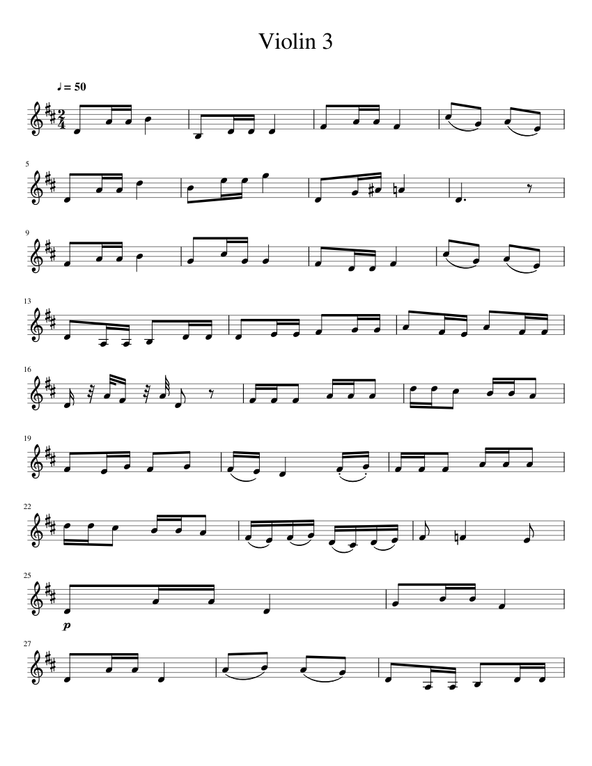 Violin 3 Sheet music for Violin (Solo) | Musescore.com