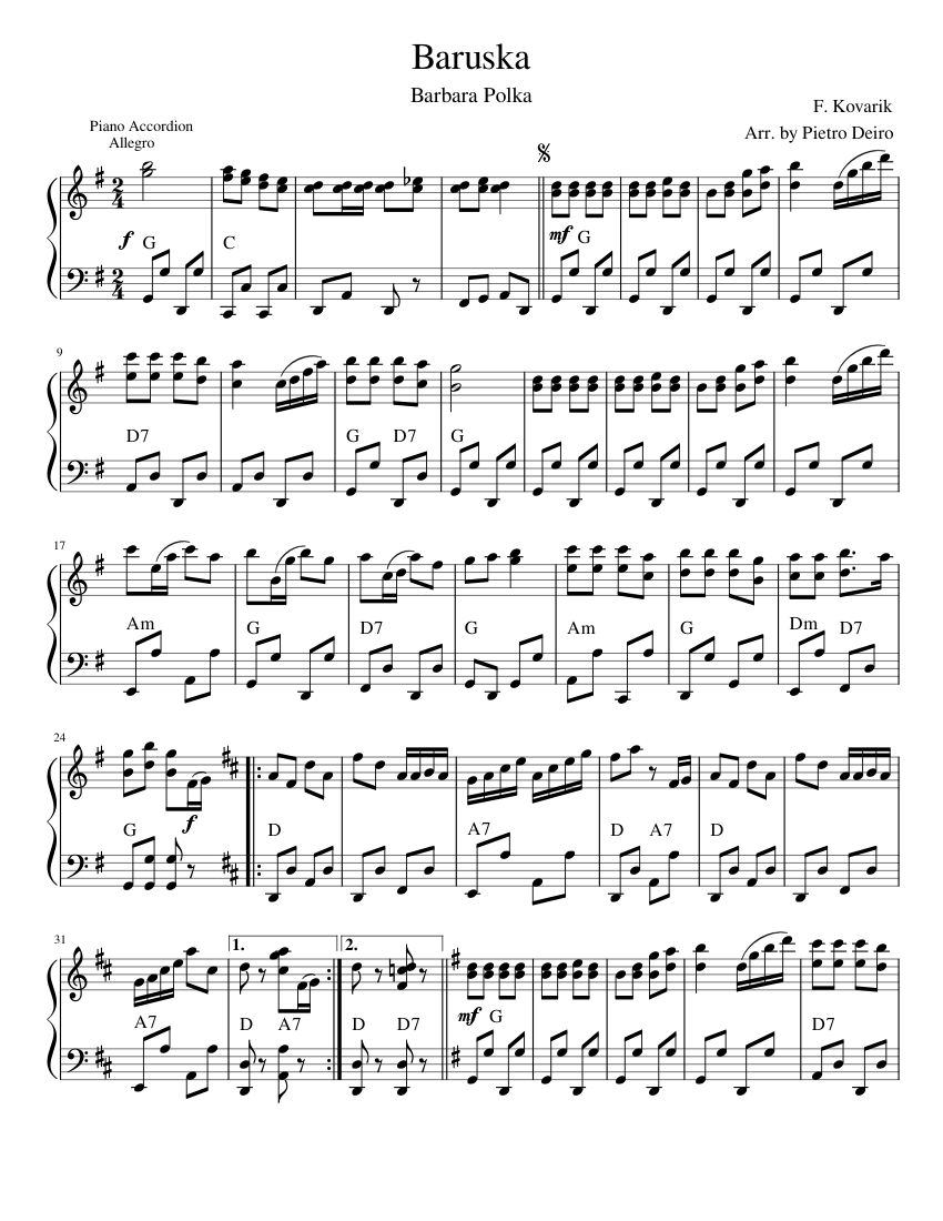 Baruska Sheet Music with Chords for Piano (Solo) | MuseScore.com
