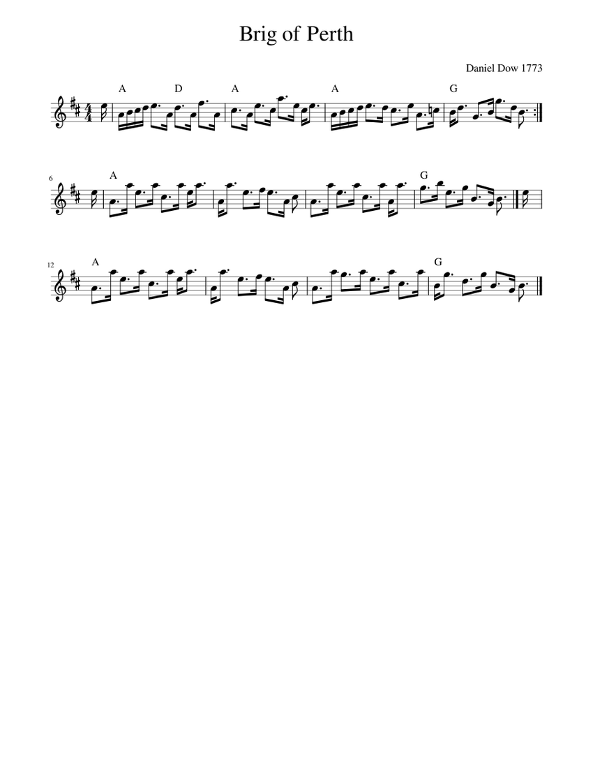 Daniel Dow - Brig of Perth Sheet music for Piano (Solo) Easy ...