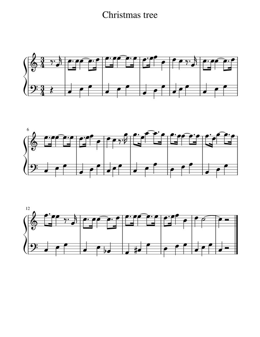 Christmas tree Sheet music for Piano (Solo) Easy | Musescore.com