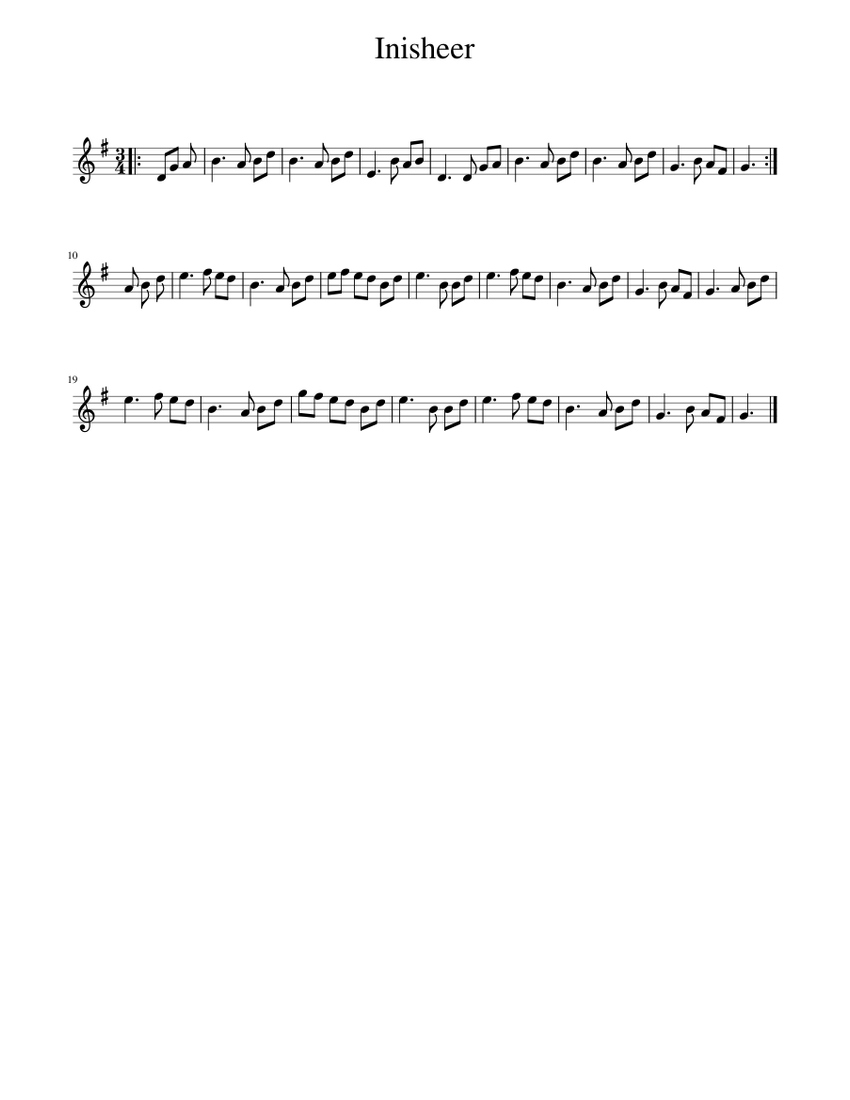 Inisheer Sheet music for Piano (Solo) | Musescore.com