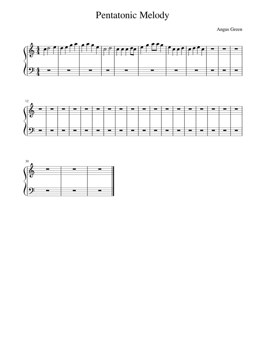Pentatonic_Melody Sheet music for Piano (Solo) | Musescore.com