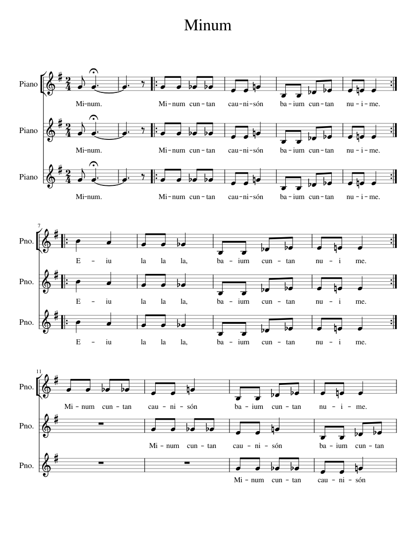 minum Sheet music for Piano (Mixed Trio) | Musescore.com