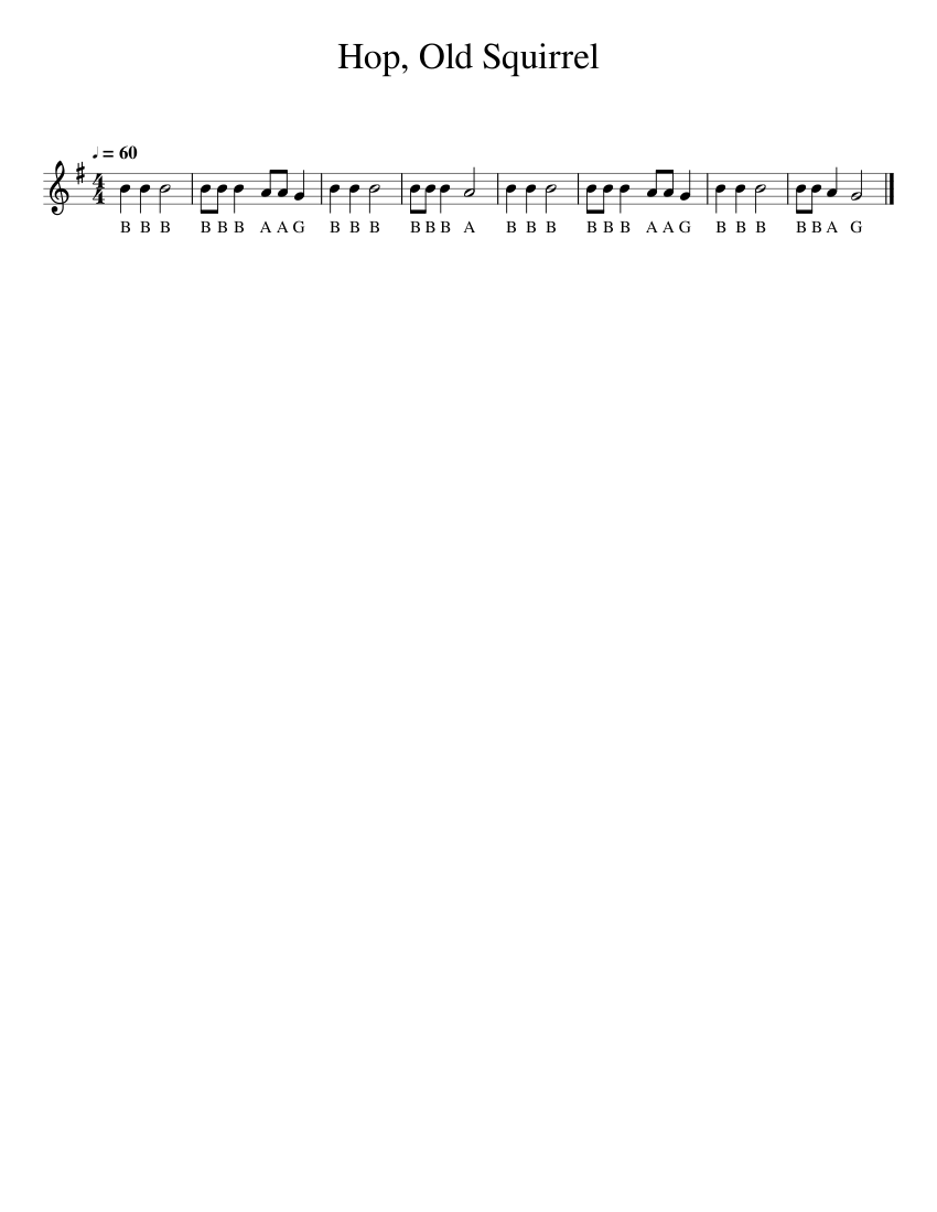 Hop, Old Squirrel Sheet Music for Piano (Solo) Easy | MuseScore.com