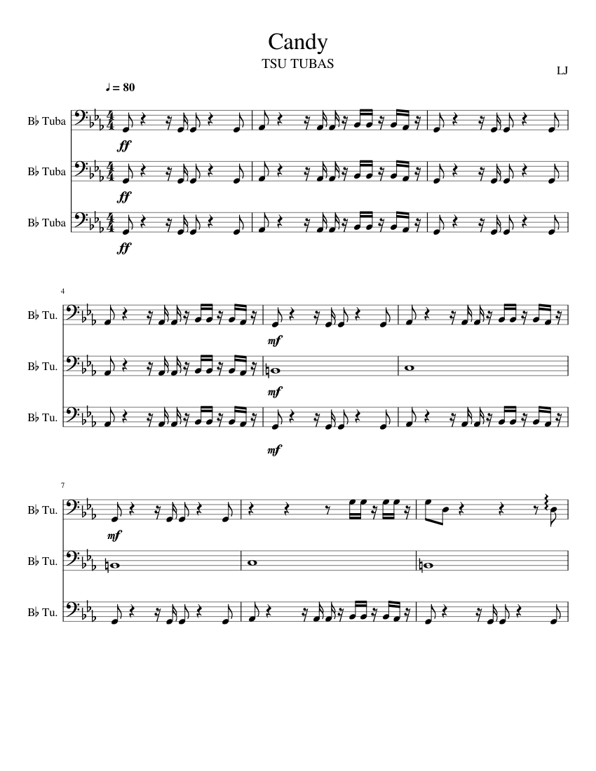 Candy Sheet music for Tuba (Mixed Trio) | Musescore.com